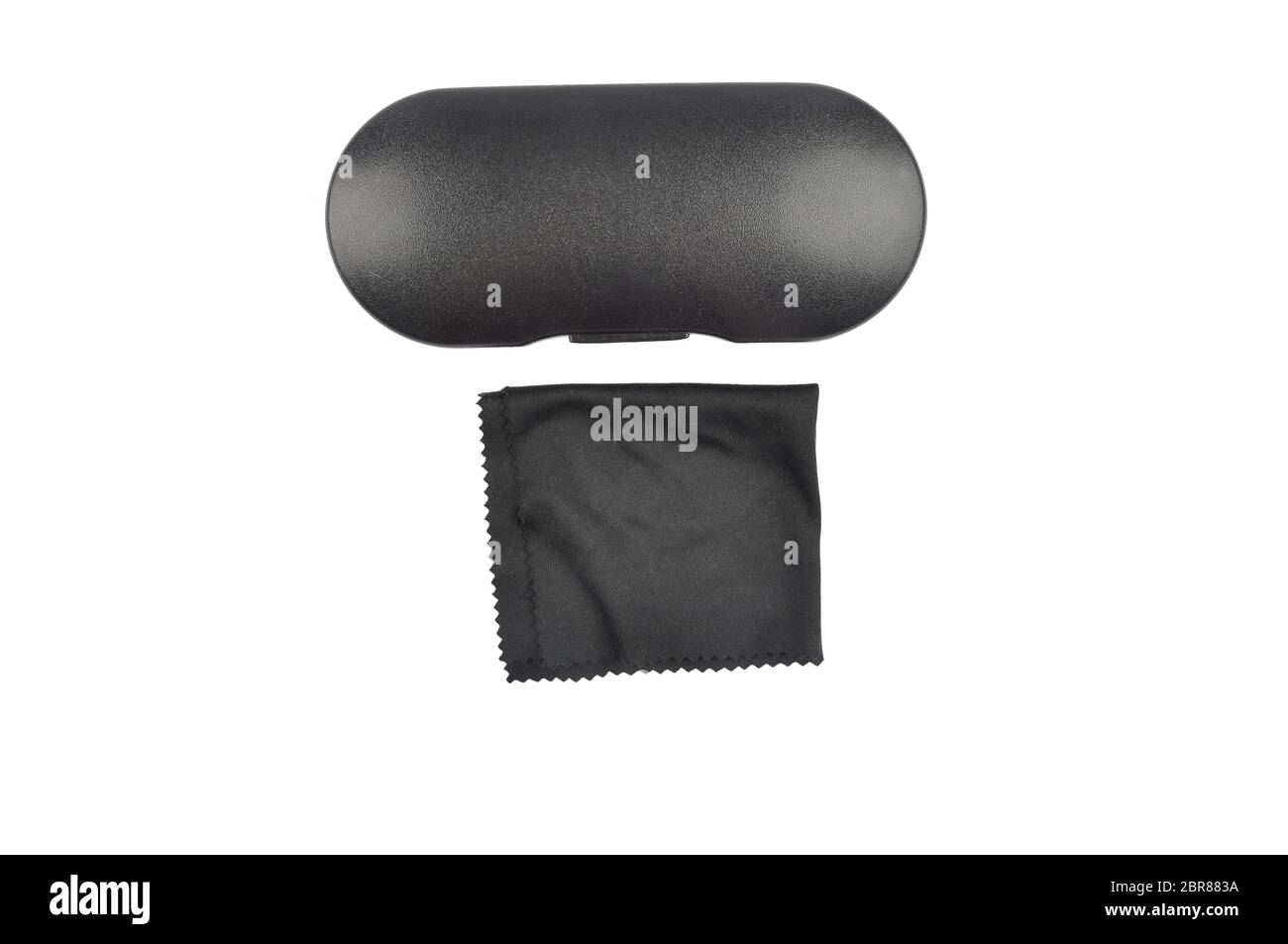 Spectacle case with glasses cleaning cloth on white background Stock ...