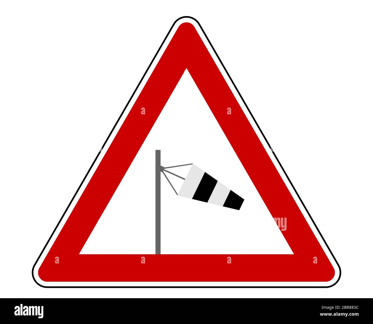 Attention sign with wind cone Stock Photo - Alamy