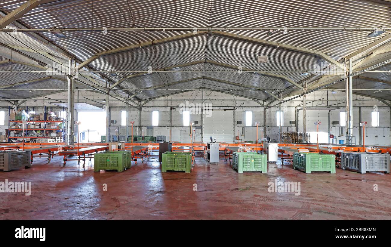 Interior of Regional Delivery Hub Distribution Warehouse Stock Photo ...