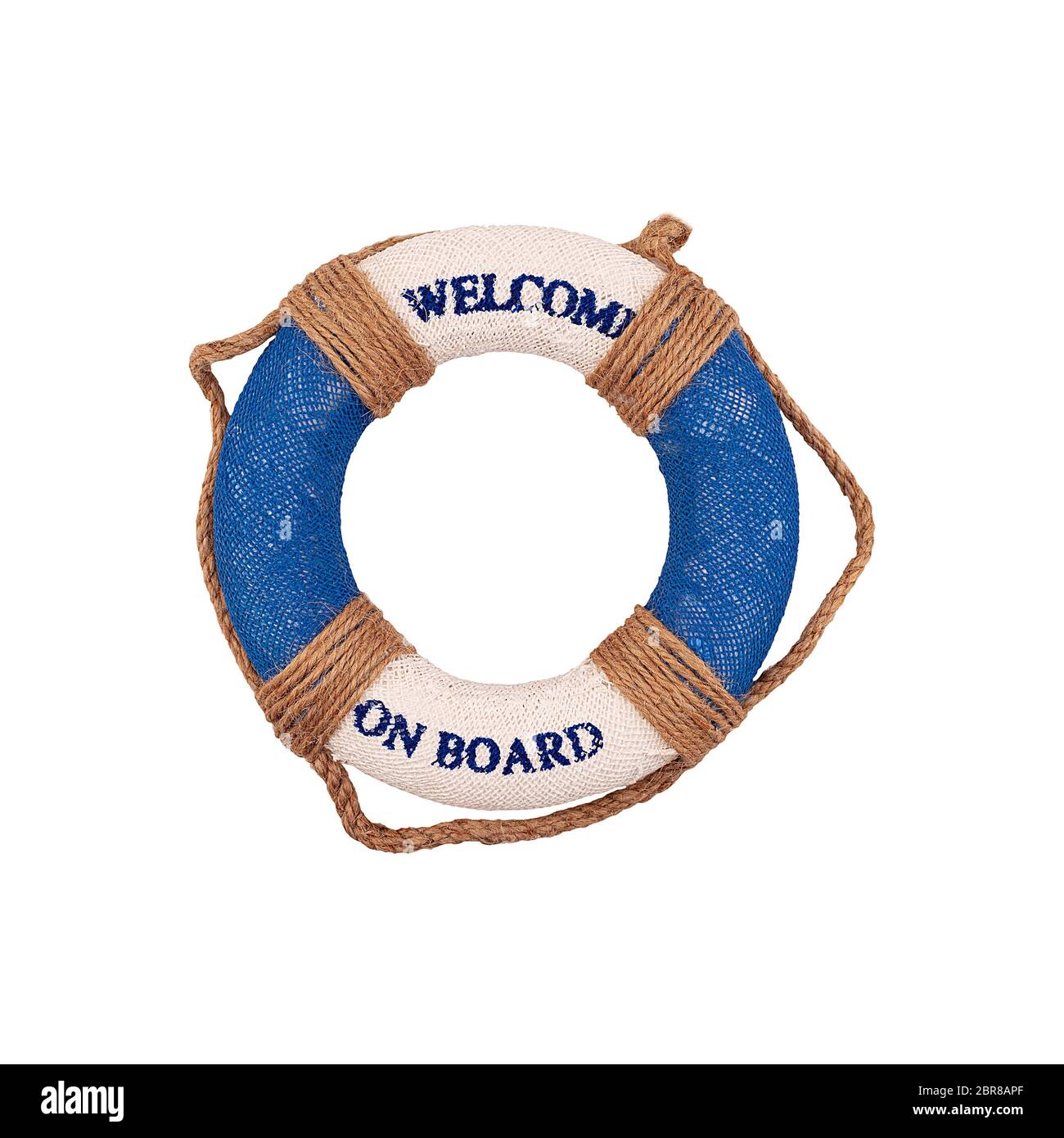 Decoration lifebuoy in blue and white isolated Stock Photo - Alamy