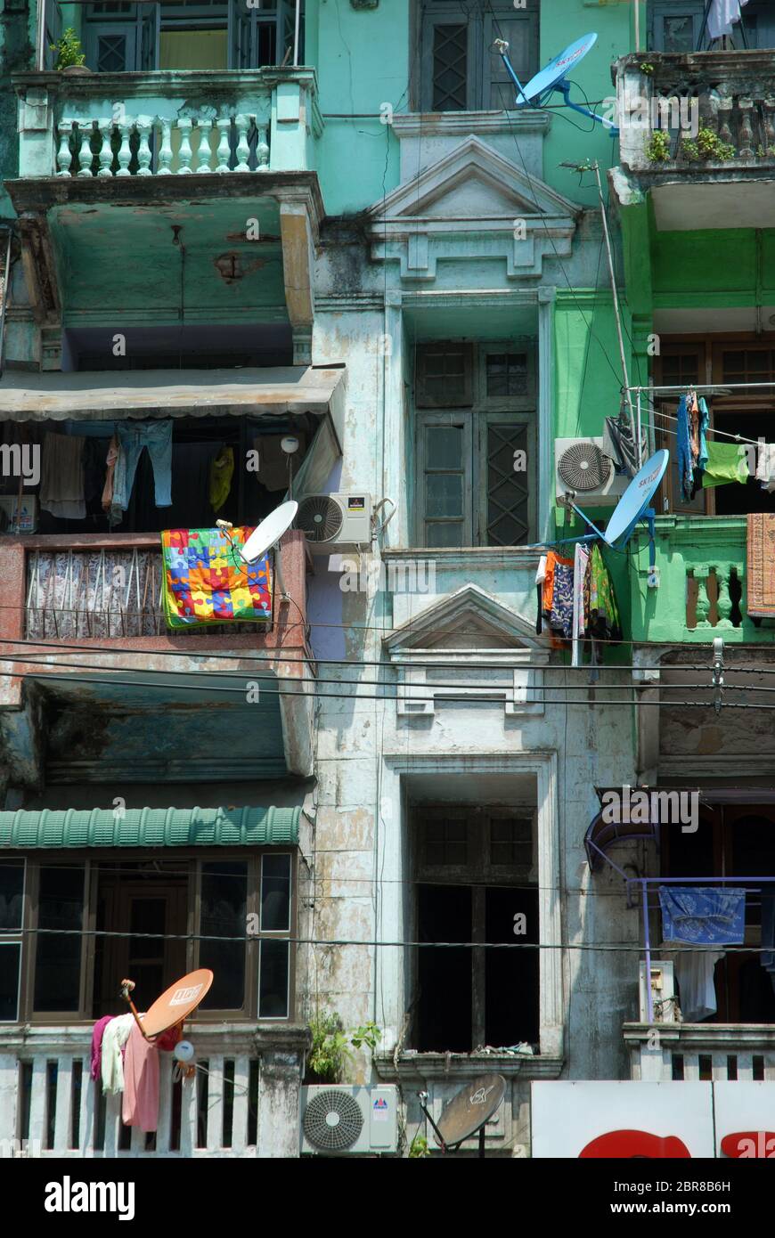 High density housing, Yangon, Myanmar Stock Photo - Alamy