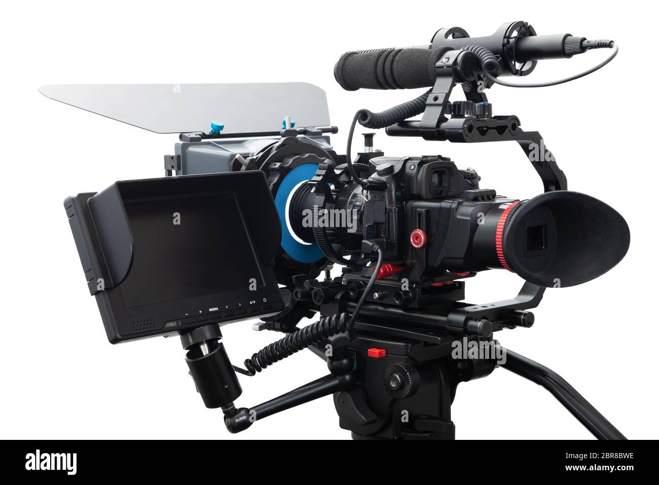 slr video camera rig isolated on the white background Stock Photo - Alamy