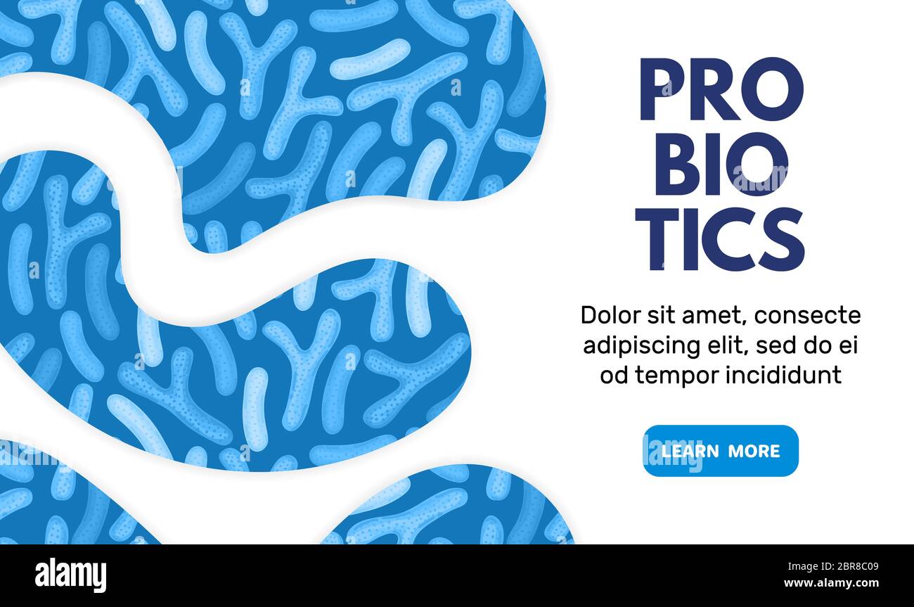 Vector Background With Probiotics Bifidobacterium Lactobacillus