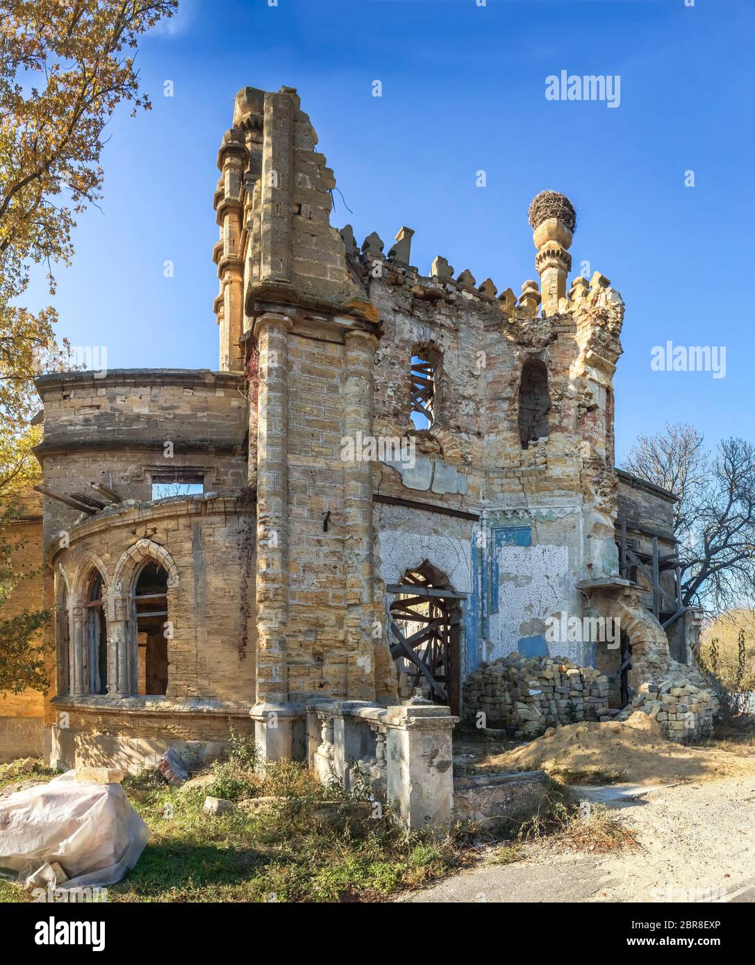Abandoned Kuris castle in the village of Petrovka near Odessa, Ukraine ...