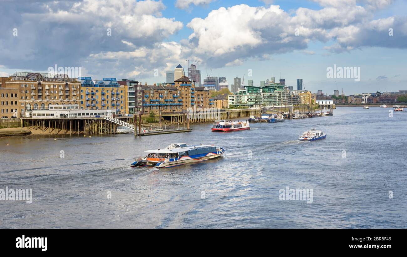 Boats on River Thames in London, United Kingdom Stock Photo - Alamy