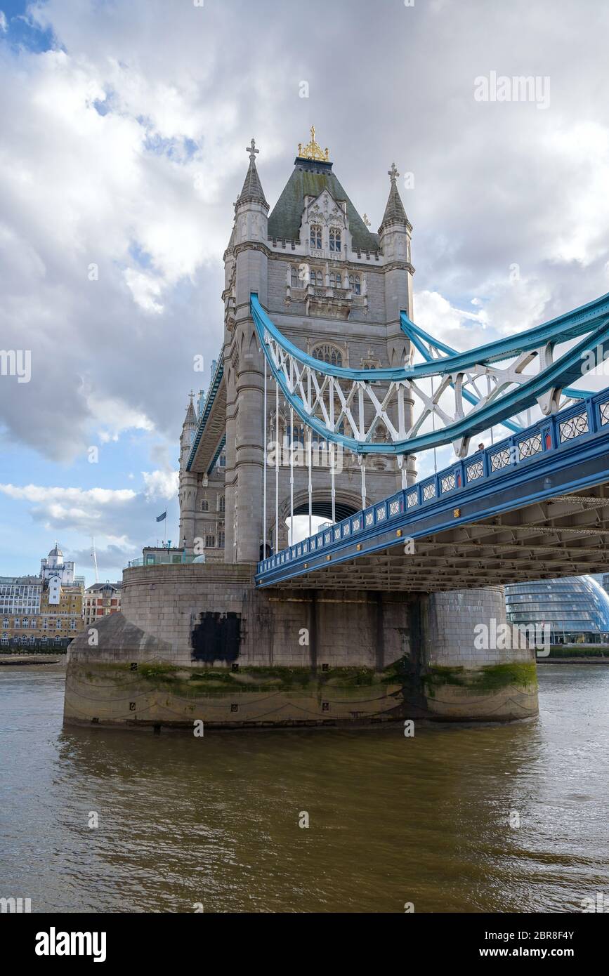 View of Tower Bridge, bascule and suspension bridge in London, UK Stock ...