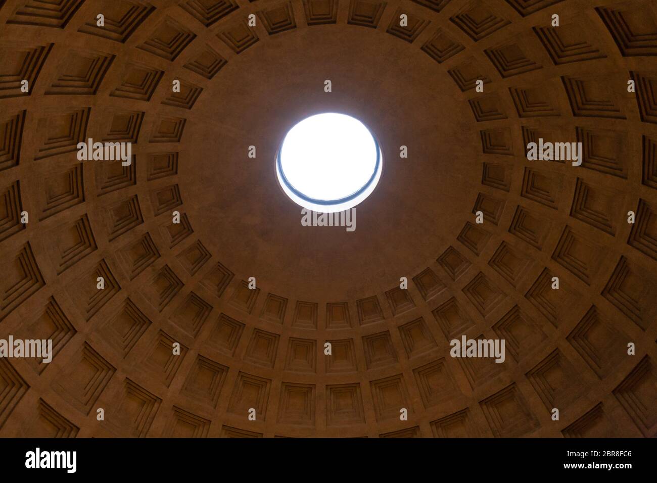 Pantheon ceiling detail view,Rome, Italy. Italian landmark Stock Photo ...