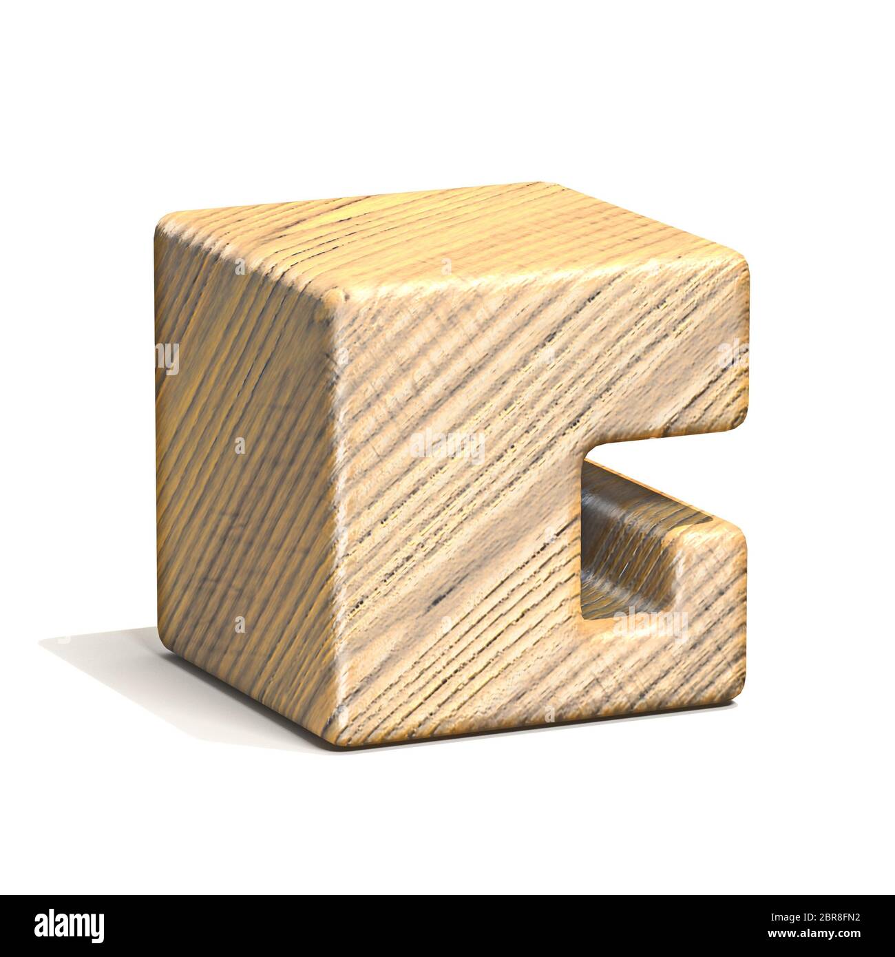 Solid wooden cube font Letter G 3D render illustration isolated on ...