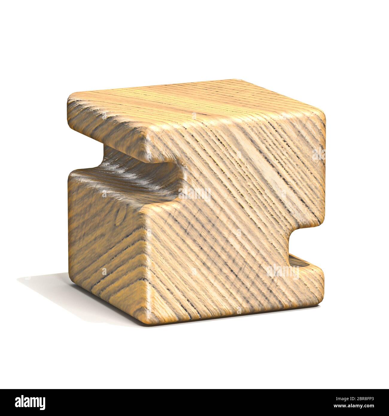 Solid wooden cube font Letter Z 3D render illustration isolated on ...