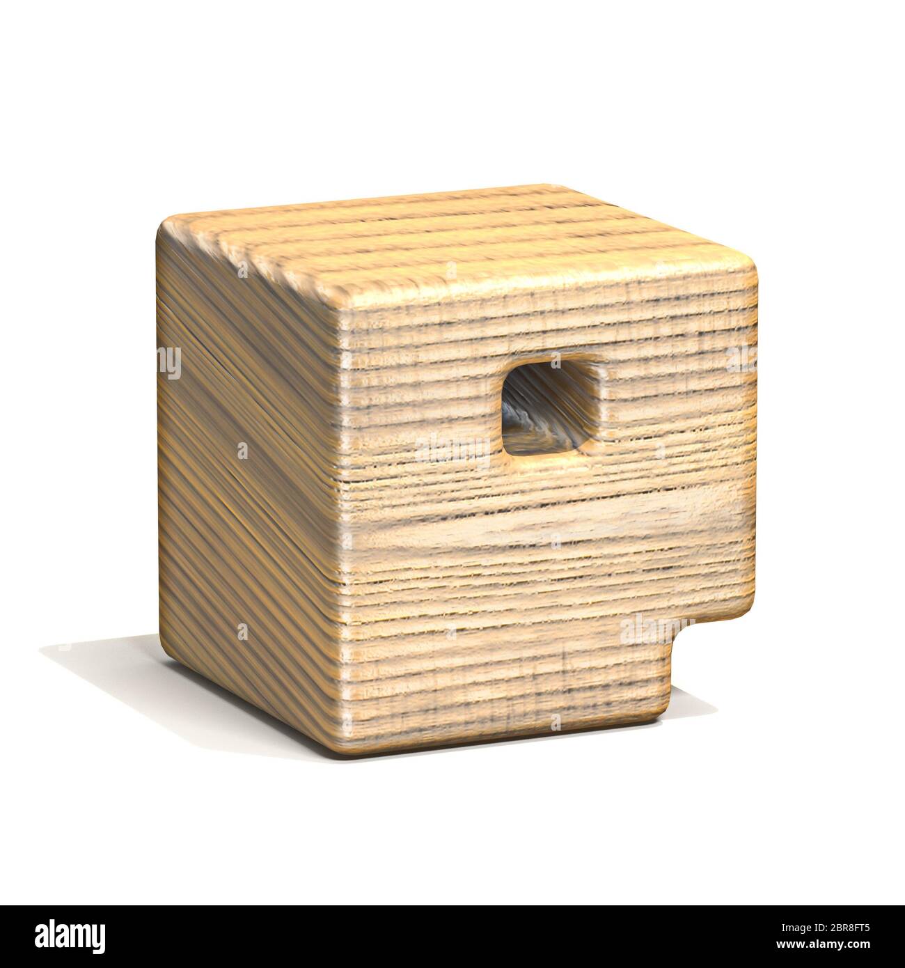 Solid wooden cube font Letter P 3D render illustration isolated on ...