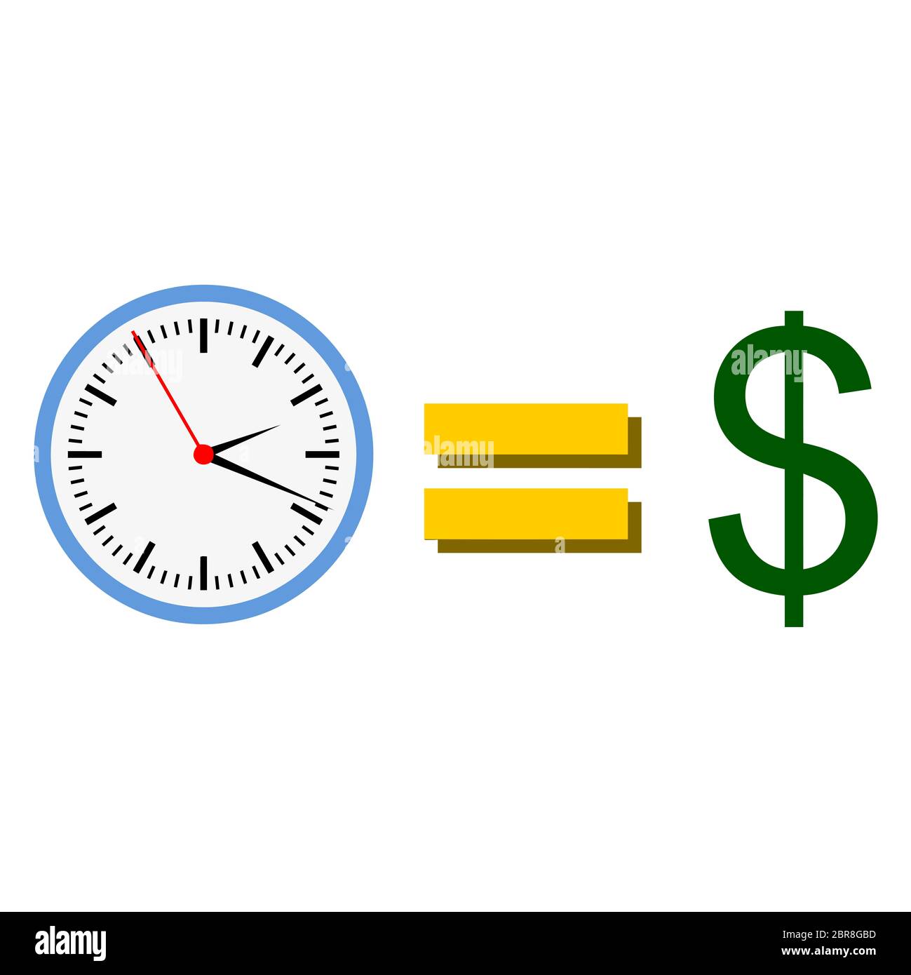time is equal money finance work savings illustration Stock Photo - Alamy
