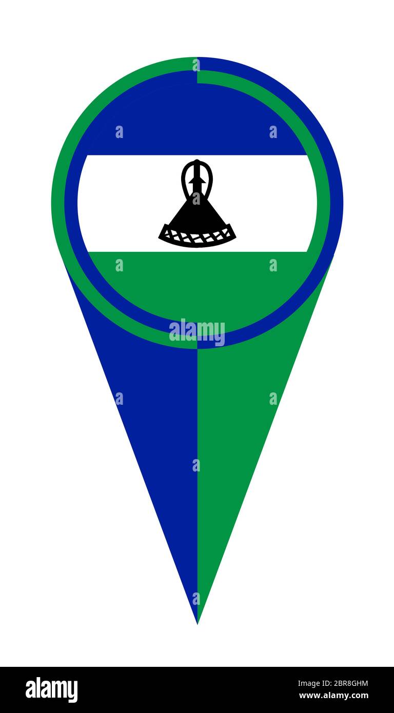 Lesotho map pointer pin icon location flag marker Stock Photo - Alamy