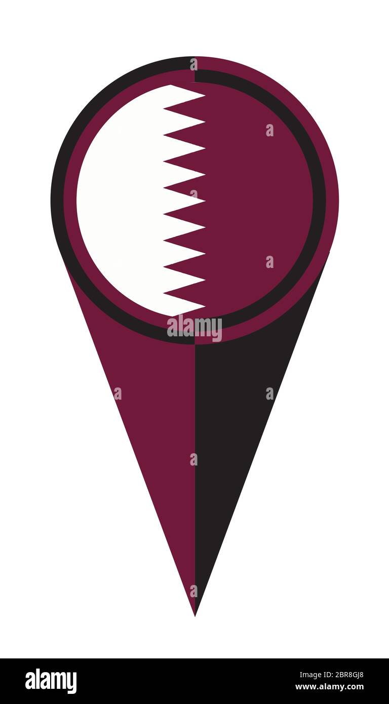 Qatar map pointer pin icon location flag marker Stock Photo - Alamy