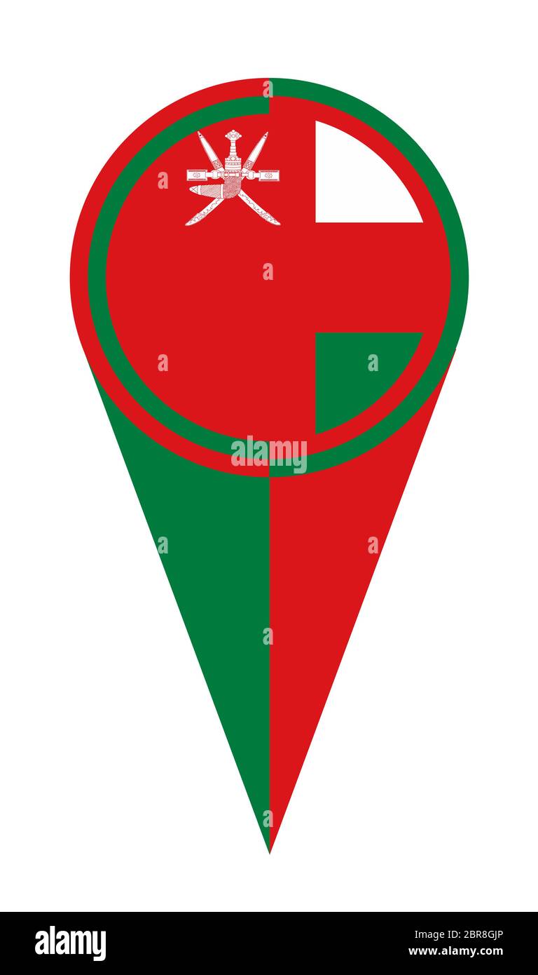 Oman map pointer pin icon location flag marker Stock Photo - Alamy