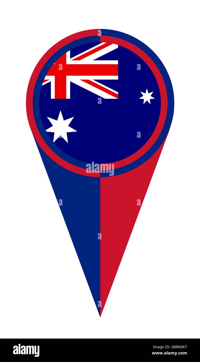 Australian map pointer pin icon location flag marker Stock Photo - Alamy