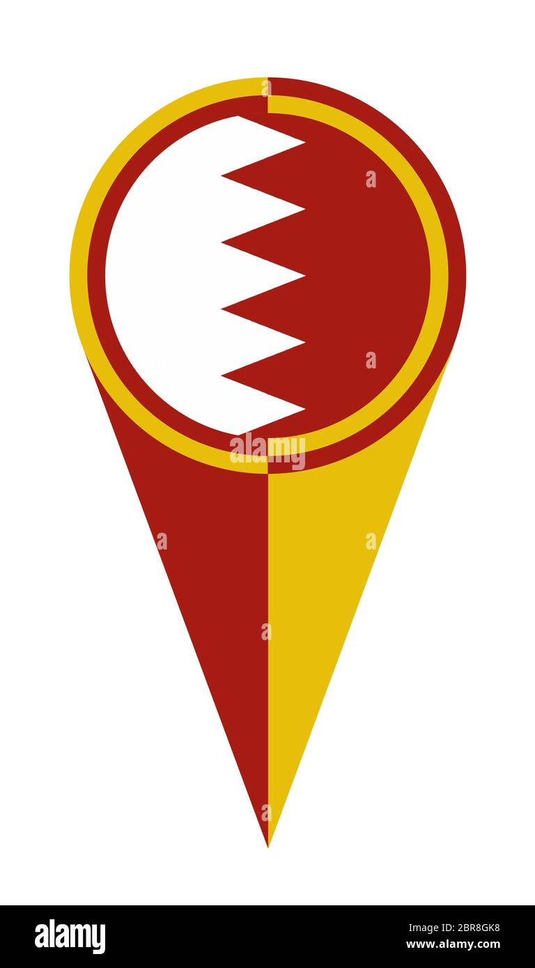Bahrain map pointer pin icon location flag marker Stock Photo - Alamy