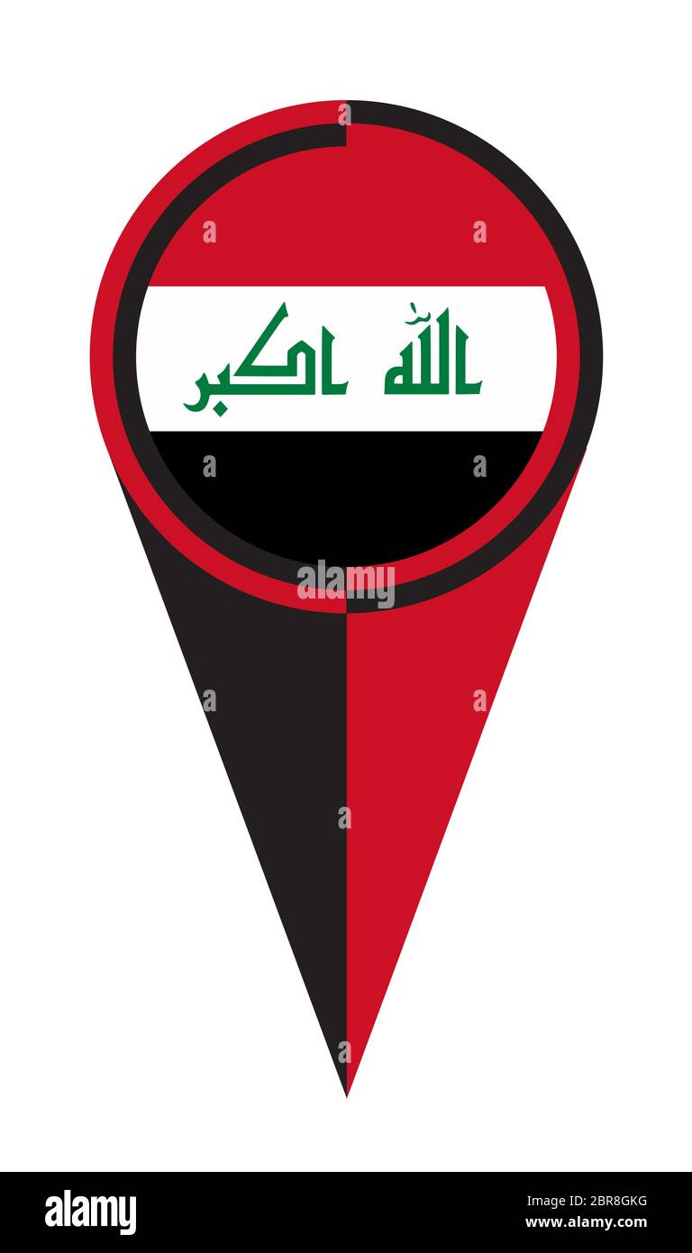 Iraq map pointer pin icon location flag marker Stock Photo - Alamy