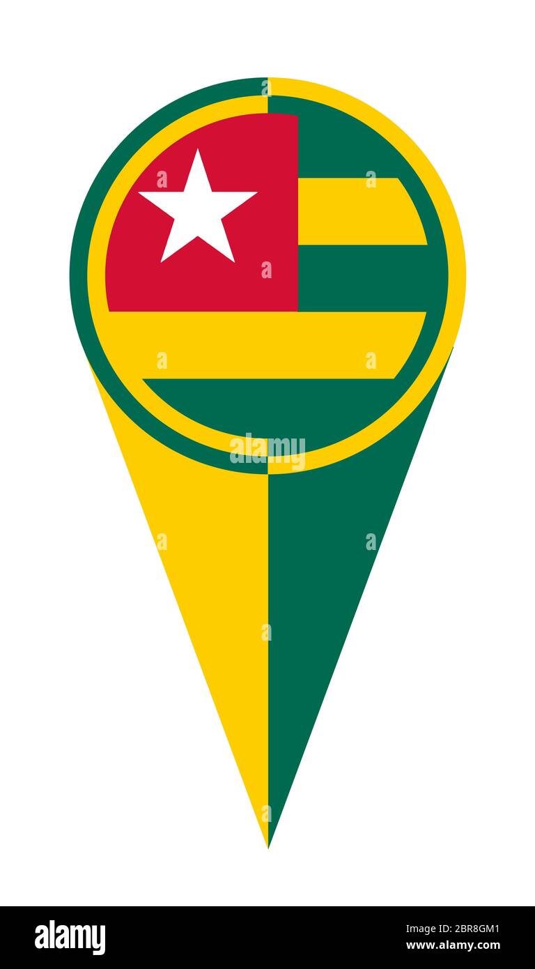 Togo map pointer pin icon location flag marker Stock Photo - Alamy