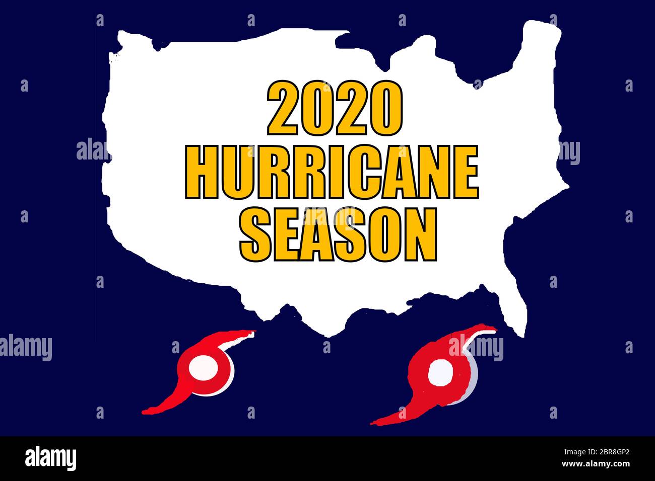 2020 Hurricane season and the map of America Stock Photo - Alamy