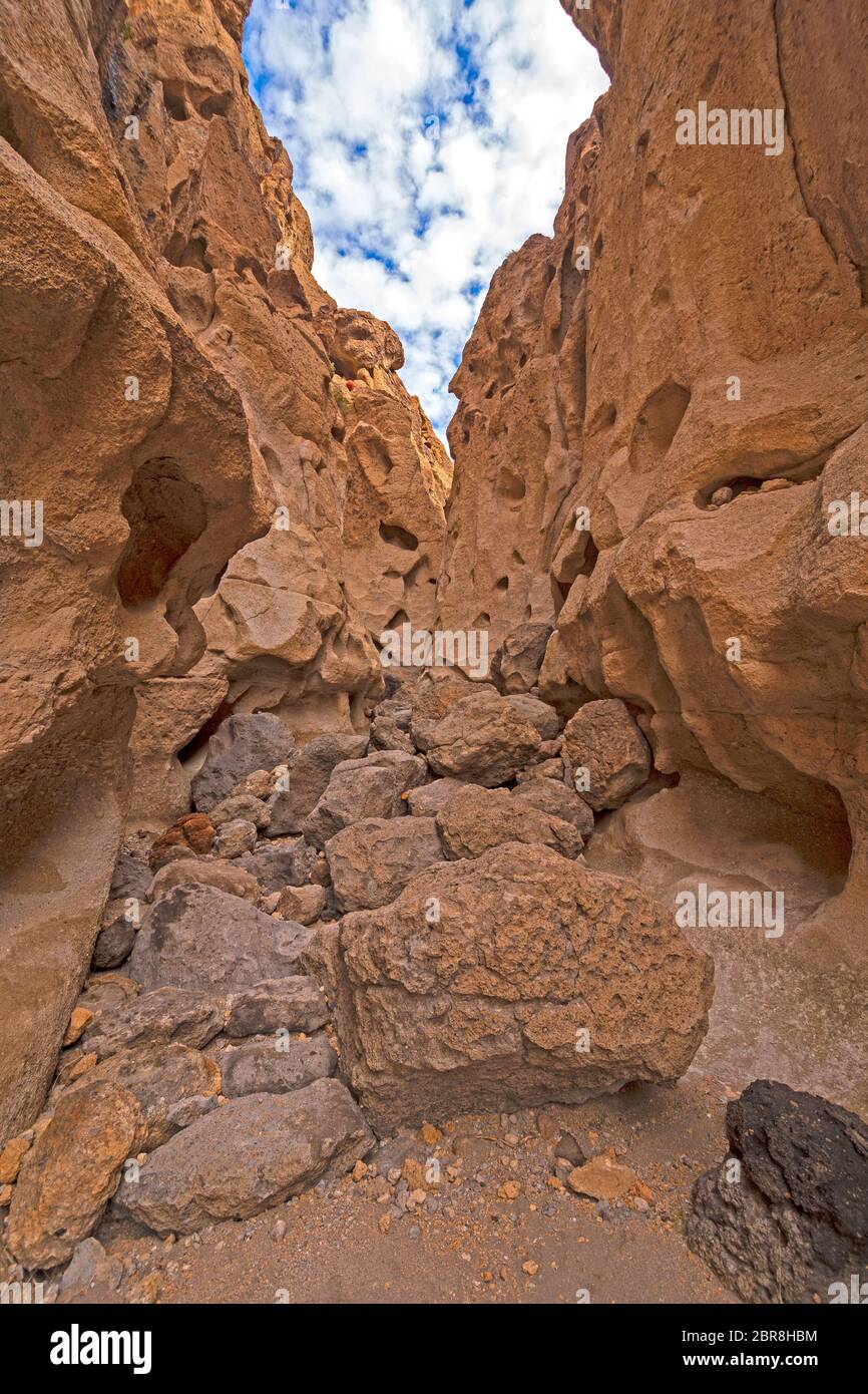 Trail Through a Narrow Canyon in Banshee Canyon on the Mojave National ...