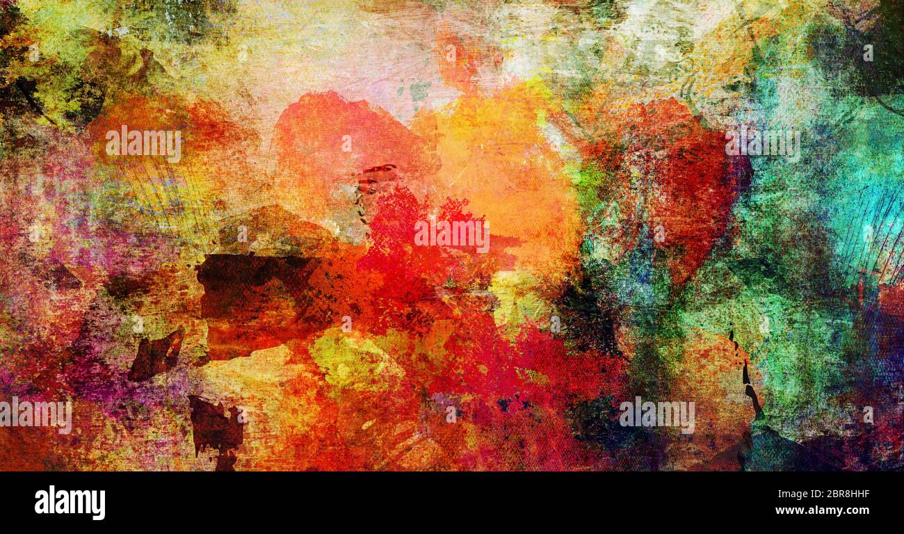 Abstract paint textures background created by using different ...