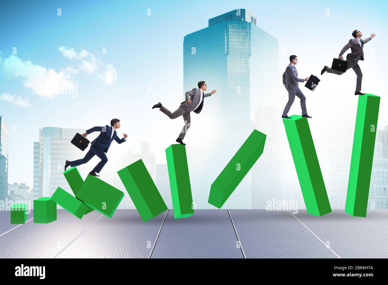Business people in the collapsing economy concept Stock Photo - Alamy