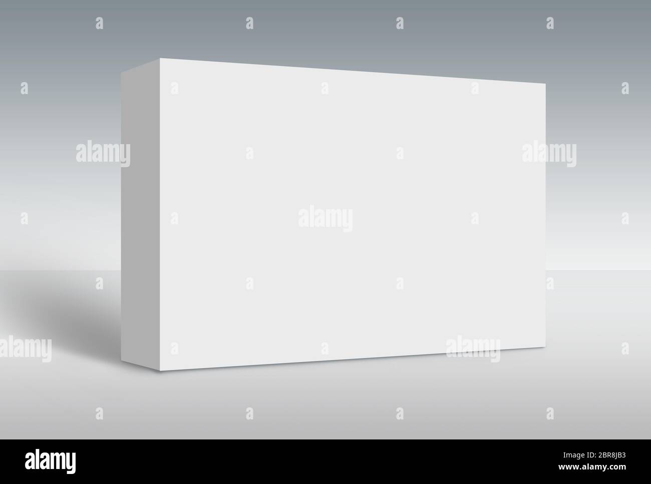 3d white box on ground, mock up template ready for your design ...