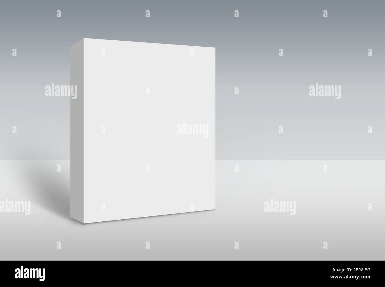 3d white box on ground, mock up template ready for your design ...