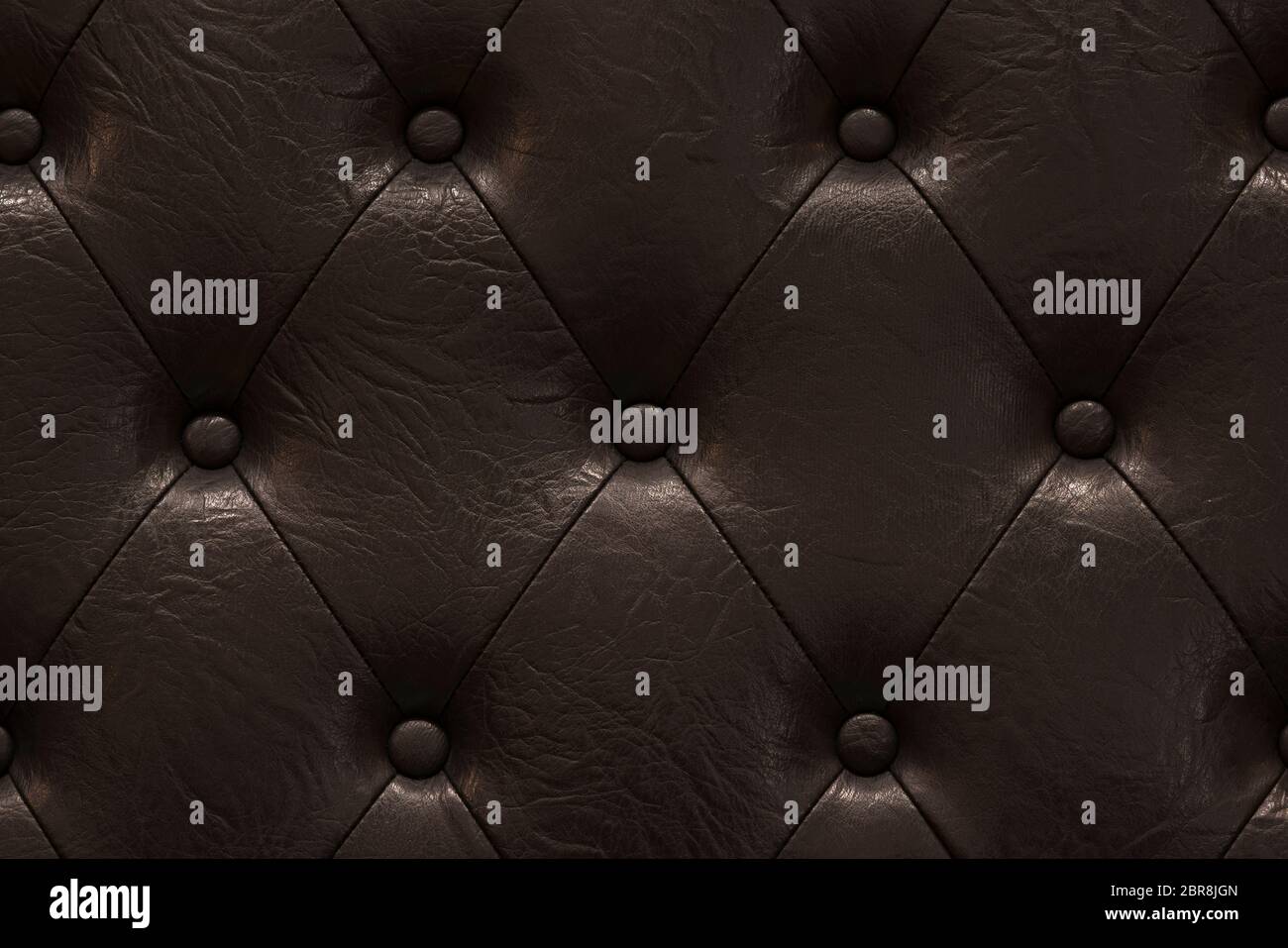 Highly detailed texture of black vintage padded leather cloth Stock ...