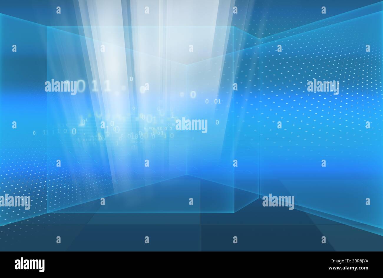 Abstract high tech 3d space, digital technology background. 3d ...