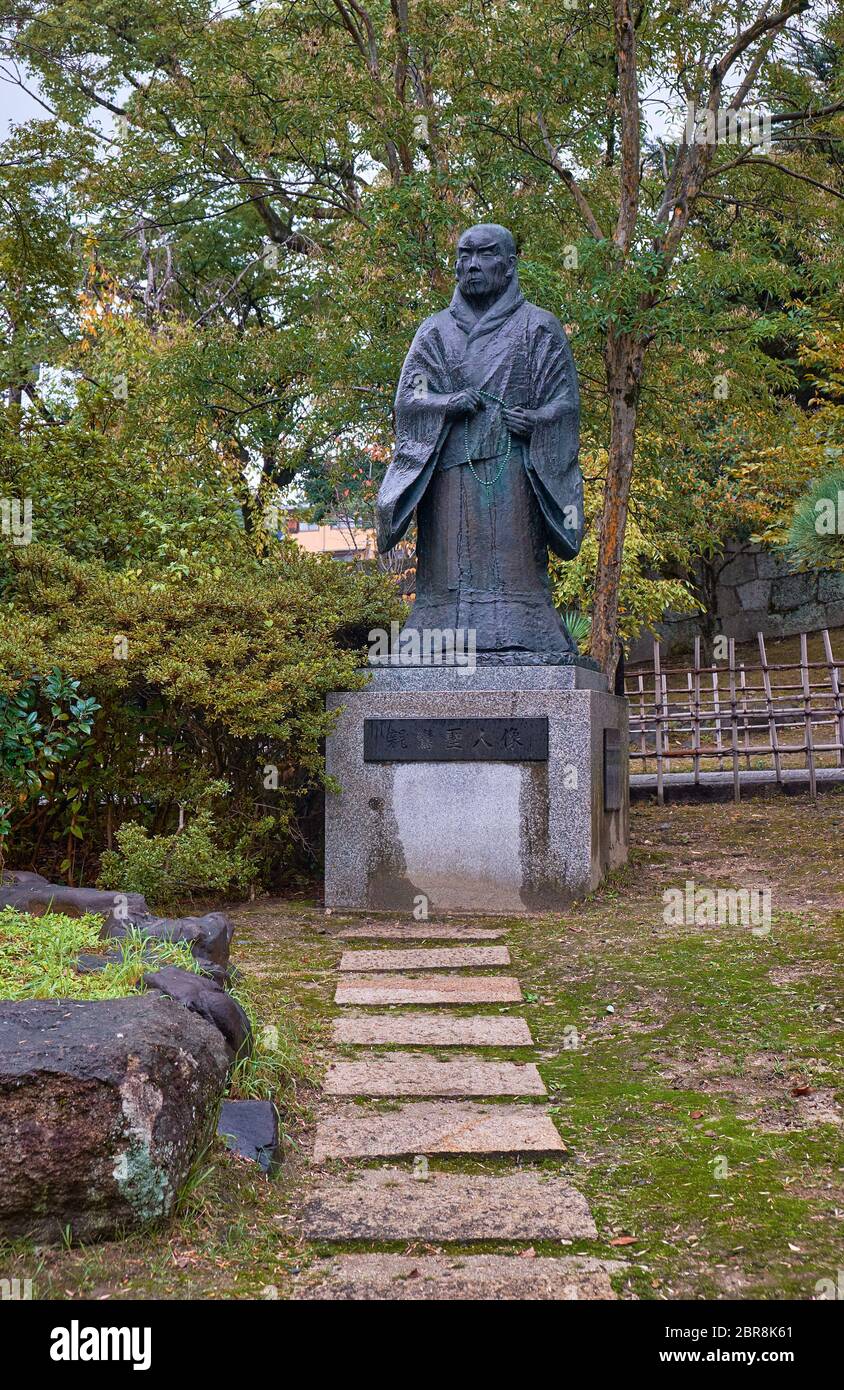 The Statue of Shinran Shonin, the founder of Jodo Shinshu Buddhist ...