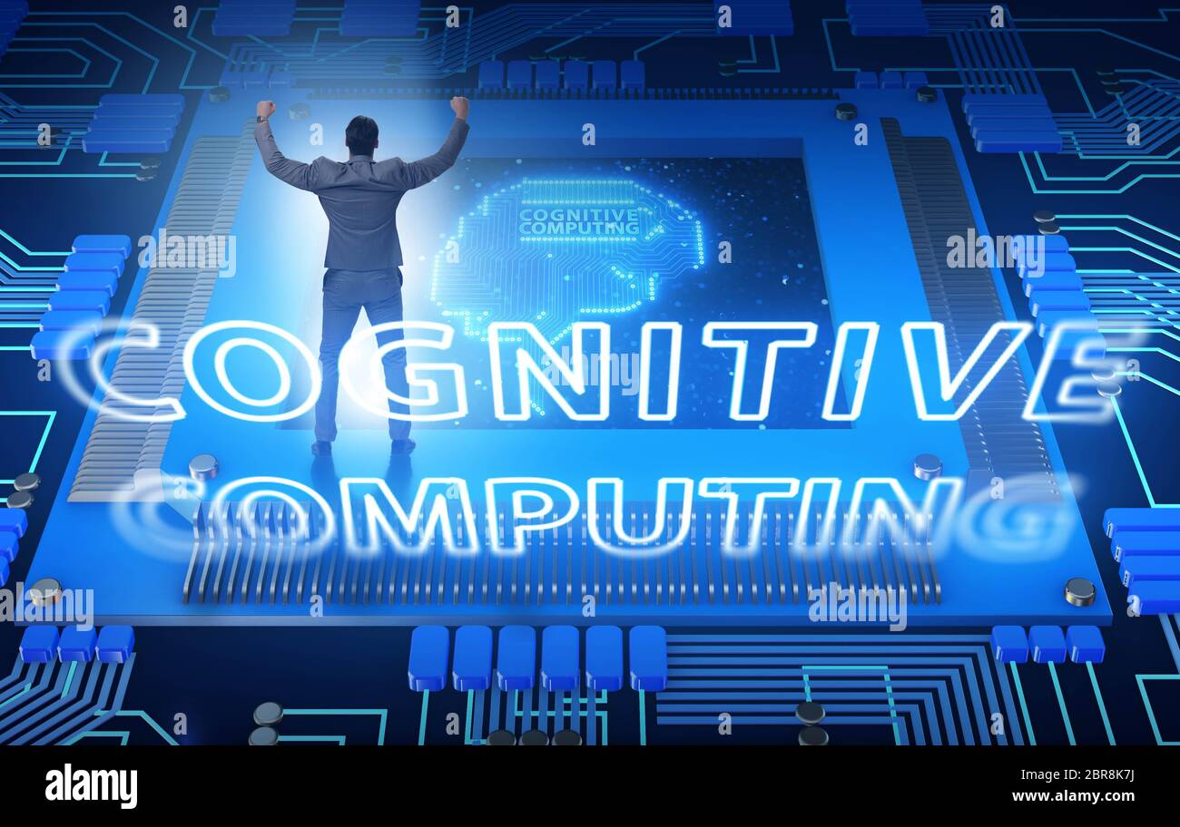 Cognitive computing concept as future technology with businessman Stock ...
