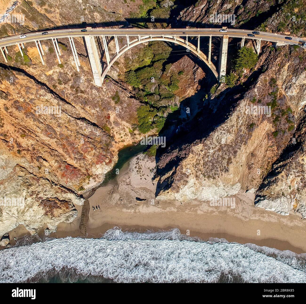 Bixby Bridge Rocky Creek Bridge and Pacific Coast Highway at Big Sur in ...
