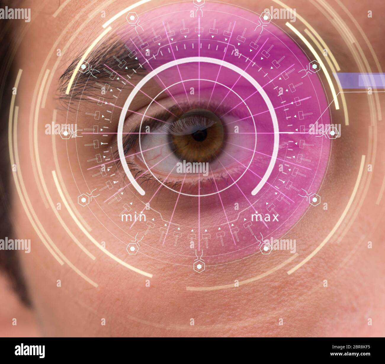 The concept of sensor implanted into human eye Stock Photo - Alamy