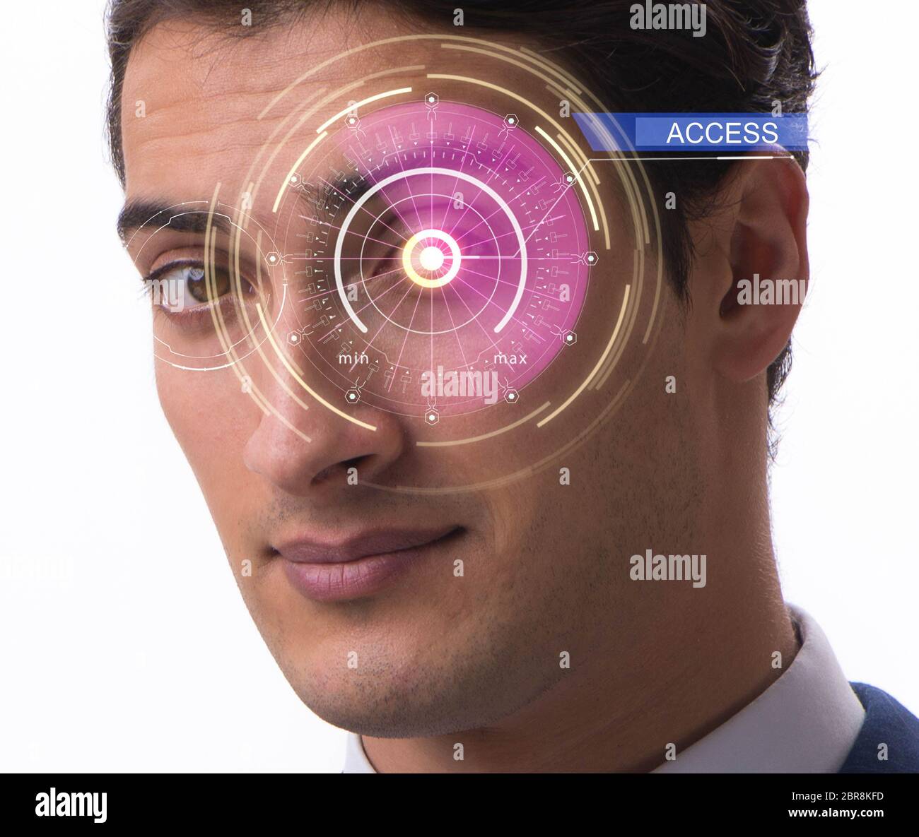 The concept of sensor implanted into human eye Stock Photo - Alamy
