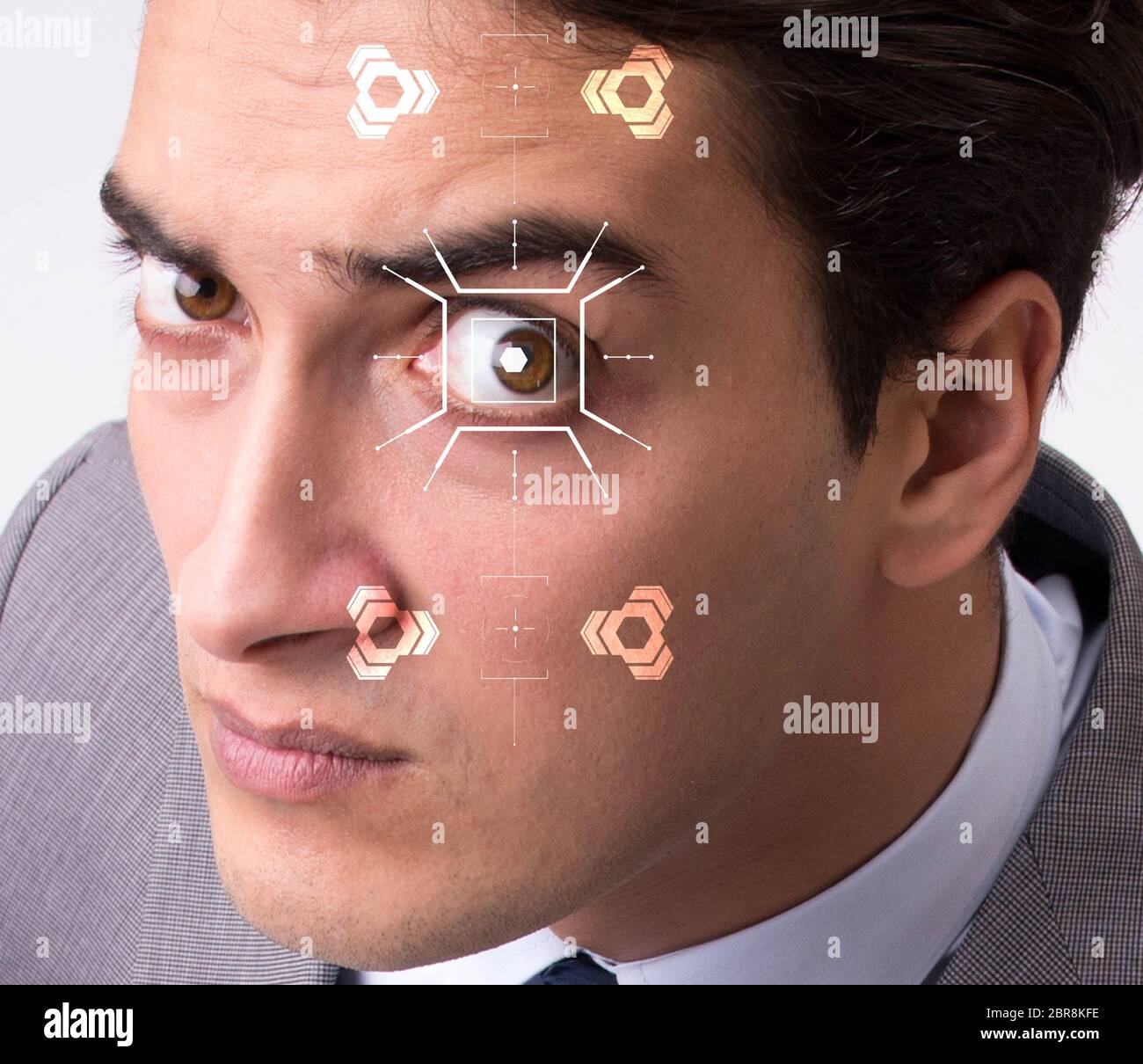 The concept of sensor implanted into human eye Stock Photo - Alamy