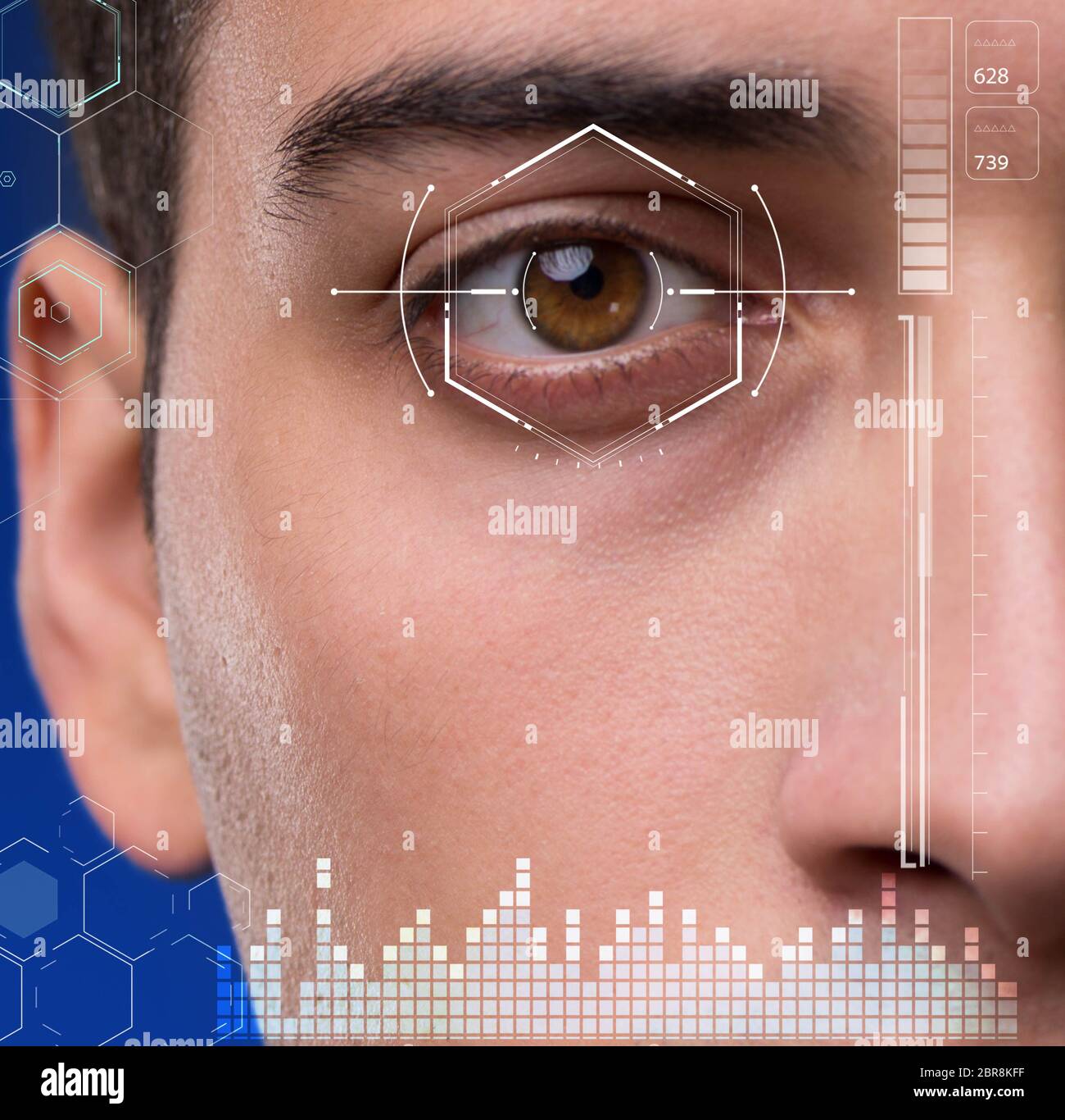 The concept of sensor implanted into human eye Stock Photo - Alamy