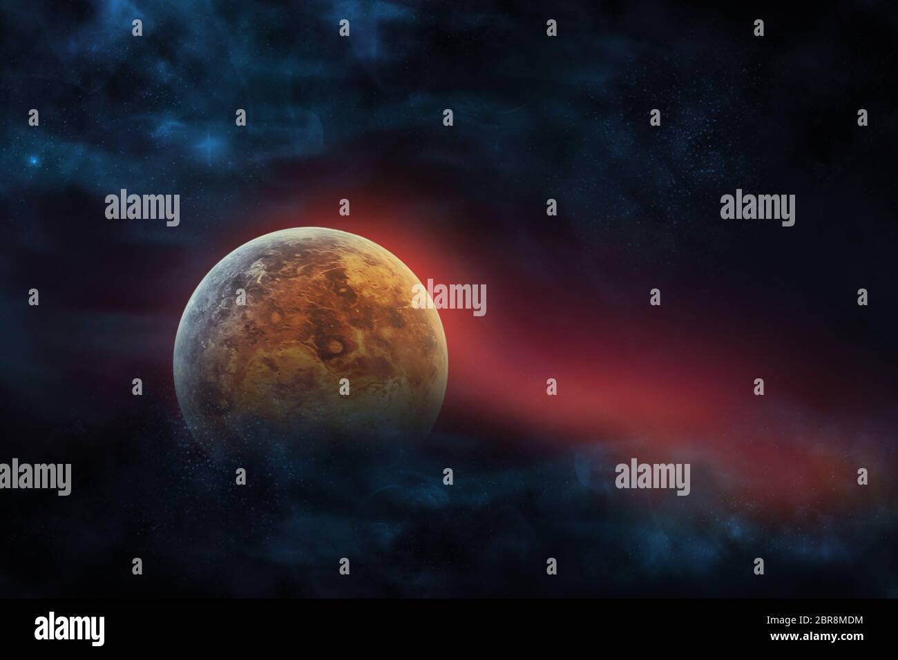 Celestial digital art, Venus planet and galaxies in outer space showing ...