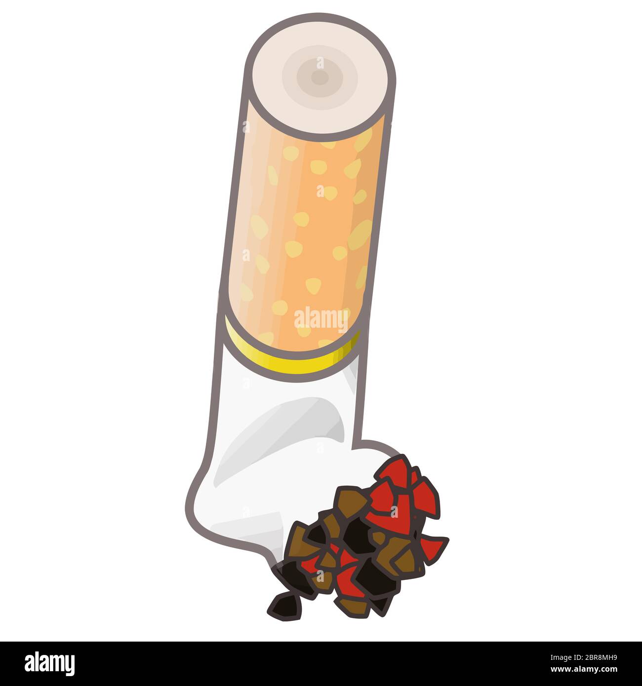 cigarette finish end ash filter quit illustration Stock Photo - Alamy