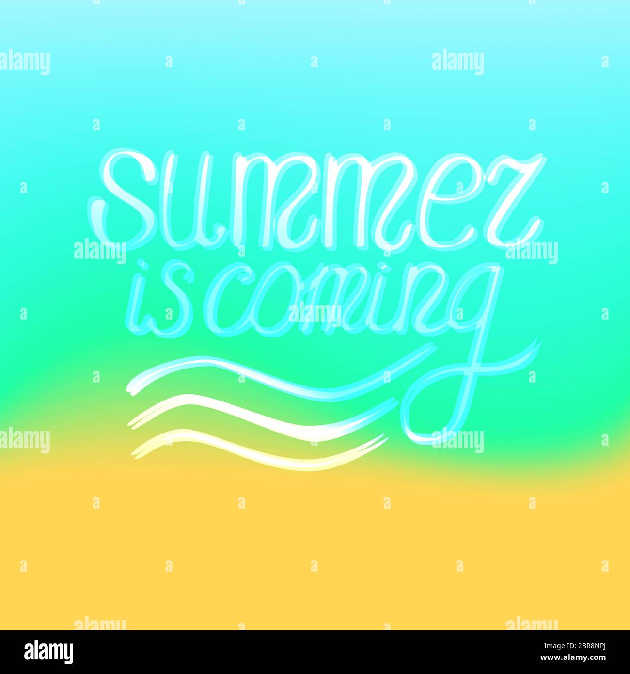 Summer design. Lettering summer is coming Stock Photo - Alamy