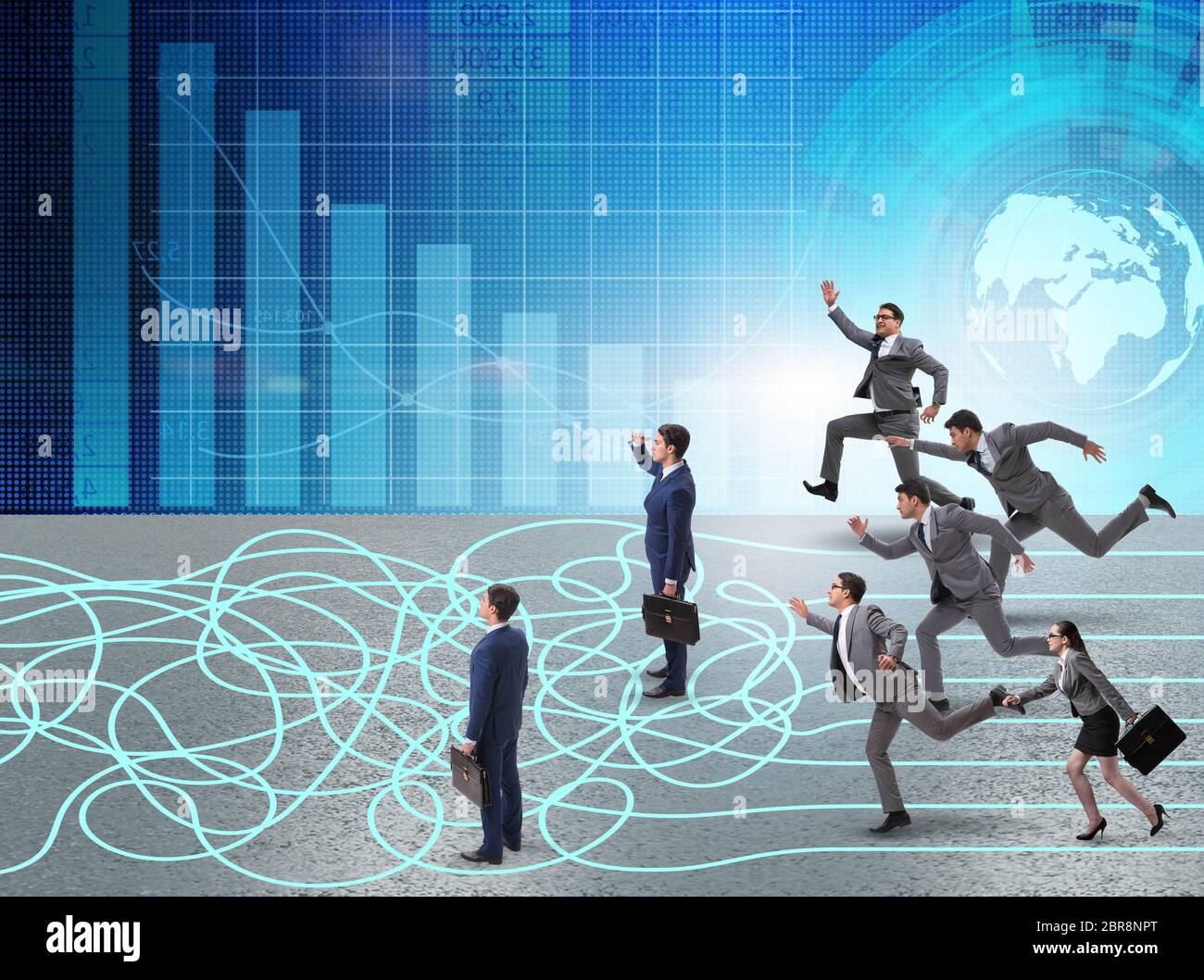 The business people in uncertainty concept Stock Photo - Alamy