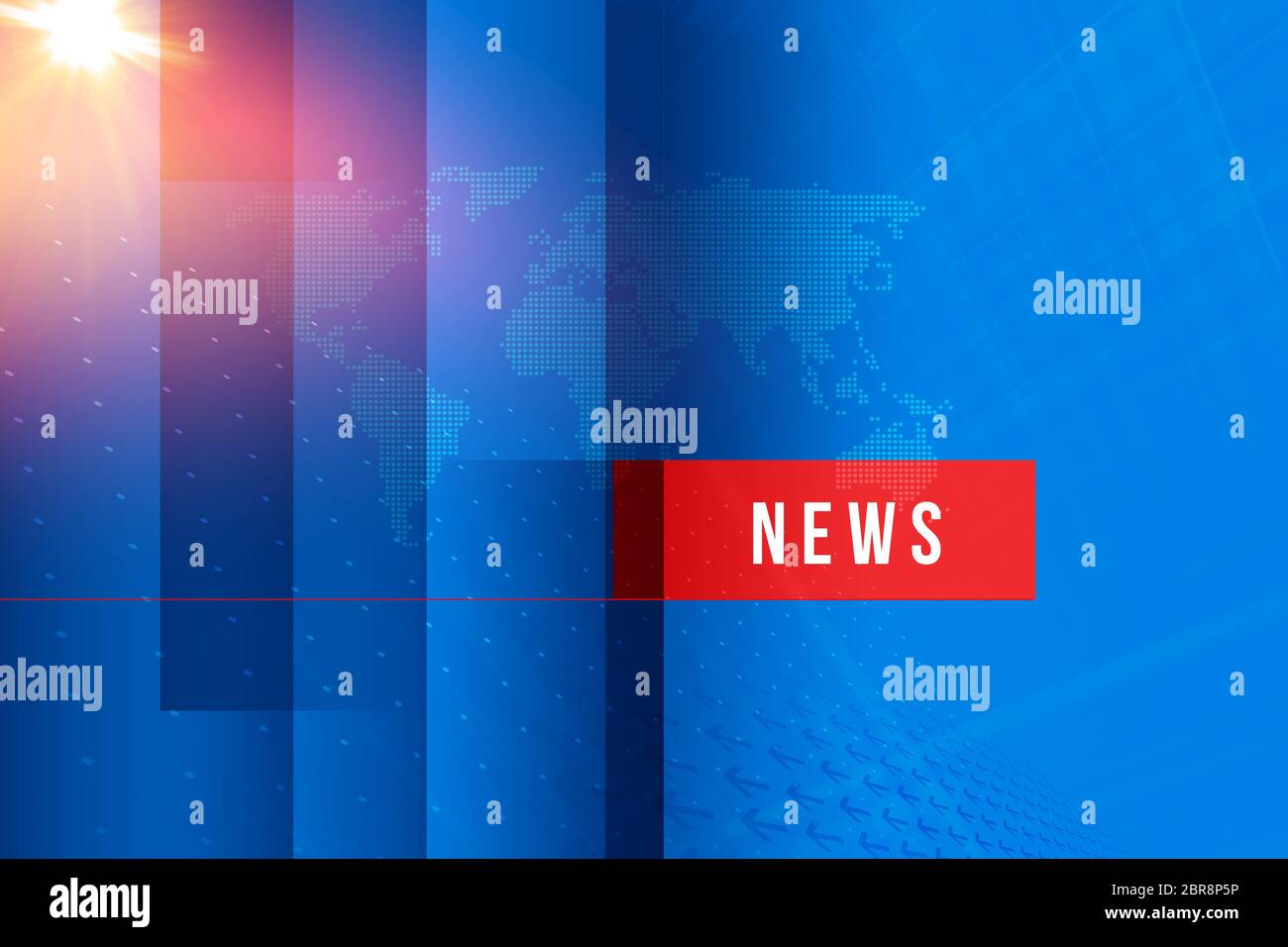 Graphical breaking news background with world map and news text in red ...