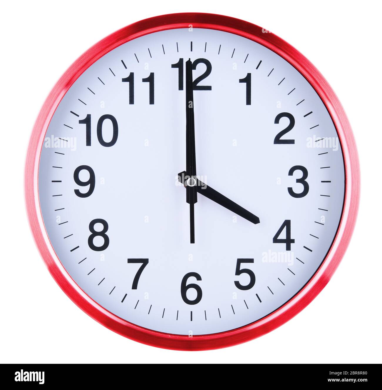 Wall clock isolated on white background. Four oclock Stock Photo - Alamy