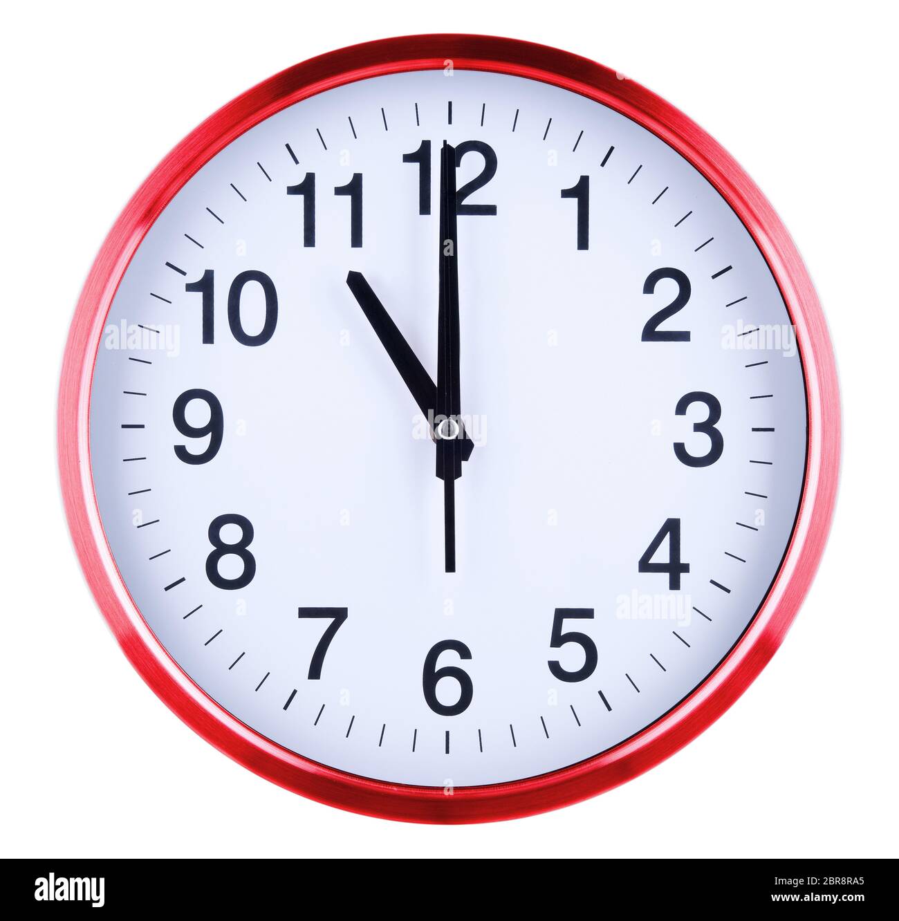 Wall clock isolated on white background. Eleven oclock Stock Photo - Alamy