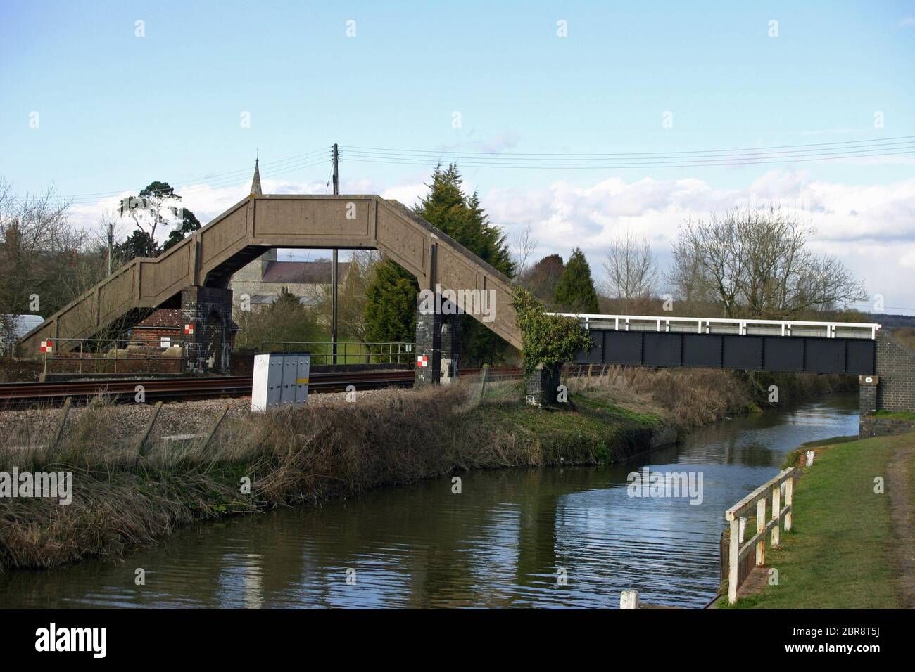 Bridge over the Kennet and Avon Canal and adjacent railway in Wiltshire ...