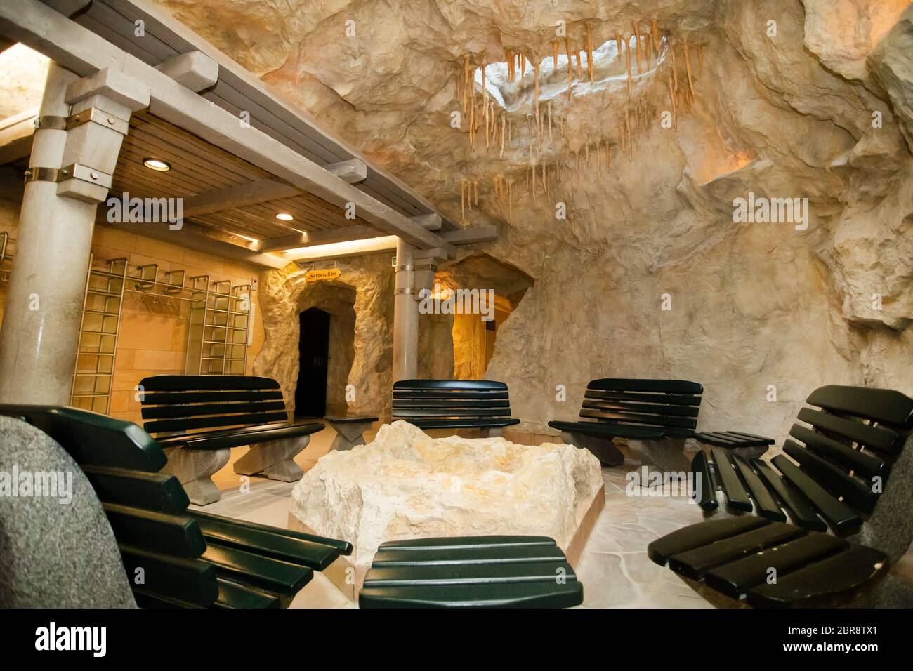 Beuren, Germany. 20th May, 2020. Chairs are placed in the grotto around ...