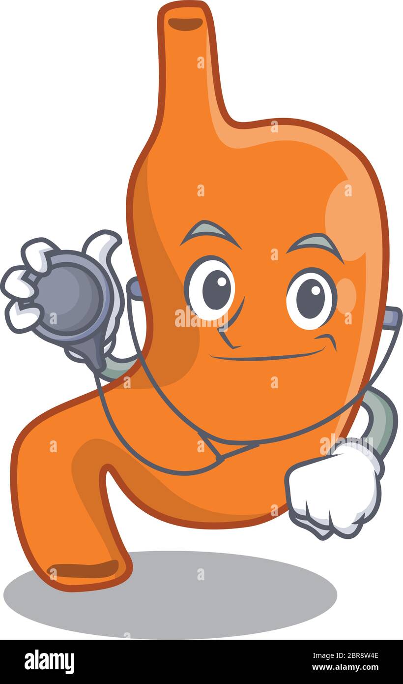 Smiley doctor cartoon character of stomach with tools Stock Vector ...