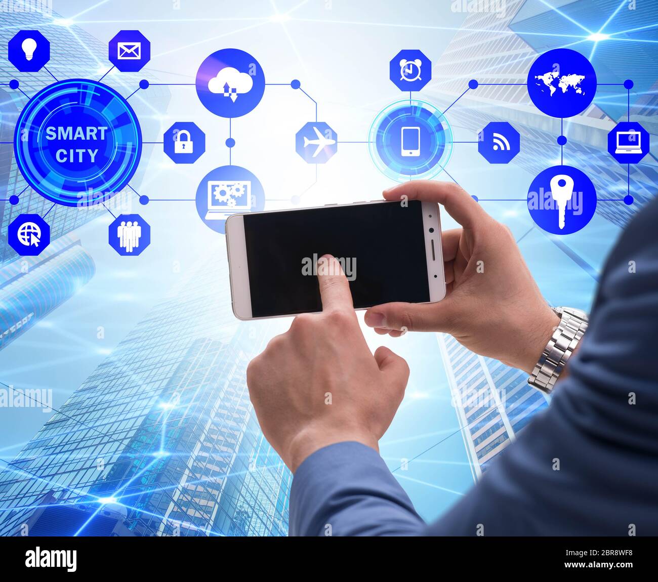 The smart city in innovation concept Stock Photo - Alamy
