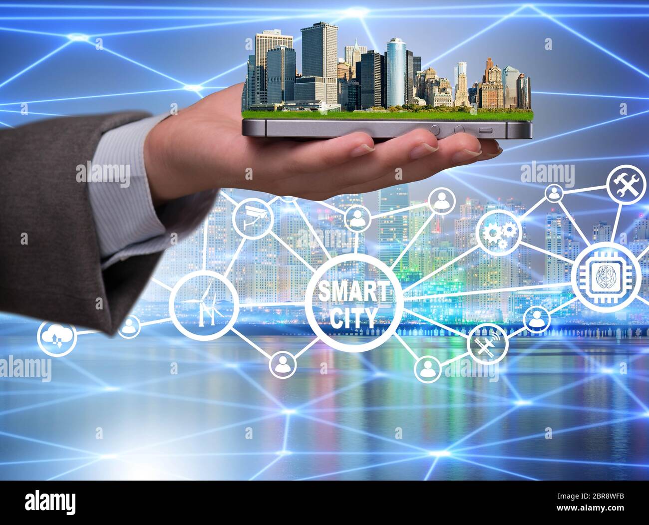 The smart city in innovation concept Stock Photo - Alamy