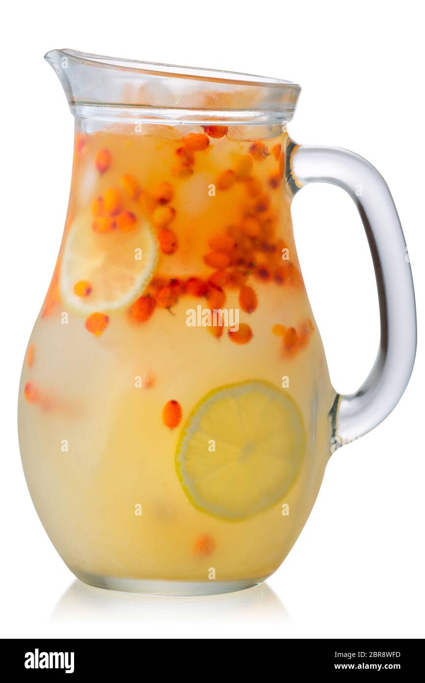Sea buckthorn lemonade pitcher, isolated Stock Photo - Alamy